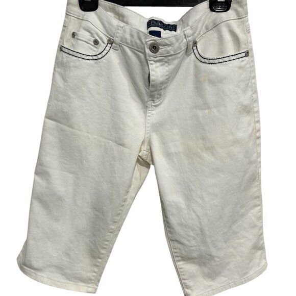 Baccini | Pants & Jumpsuits | Baccini Womens White Denim Casual Bermuda ...
